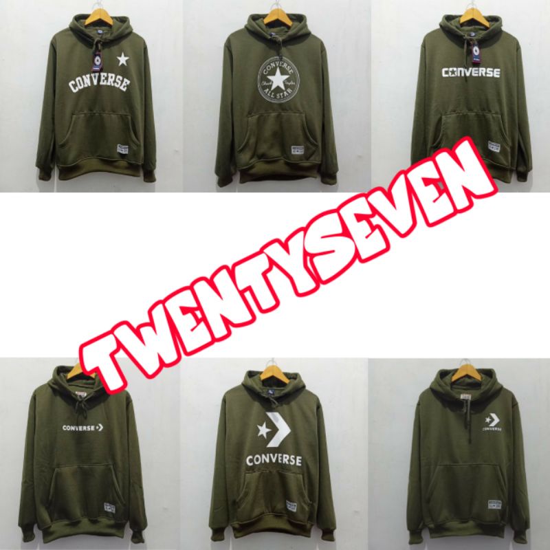 เสื้อแจ็กเก็ตกันหนาว มีฮู้ด ลาย Converse Ijo Army premium Allstar ...