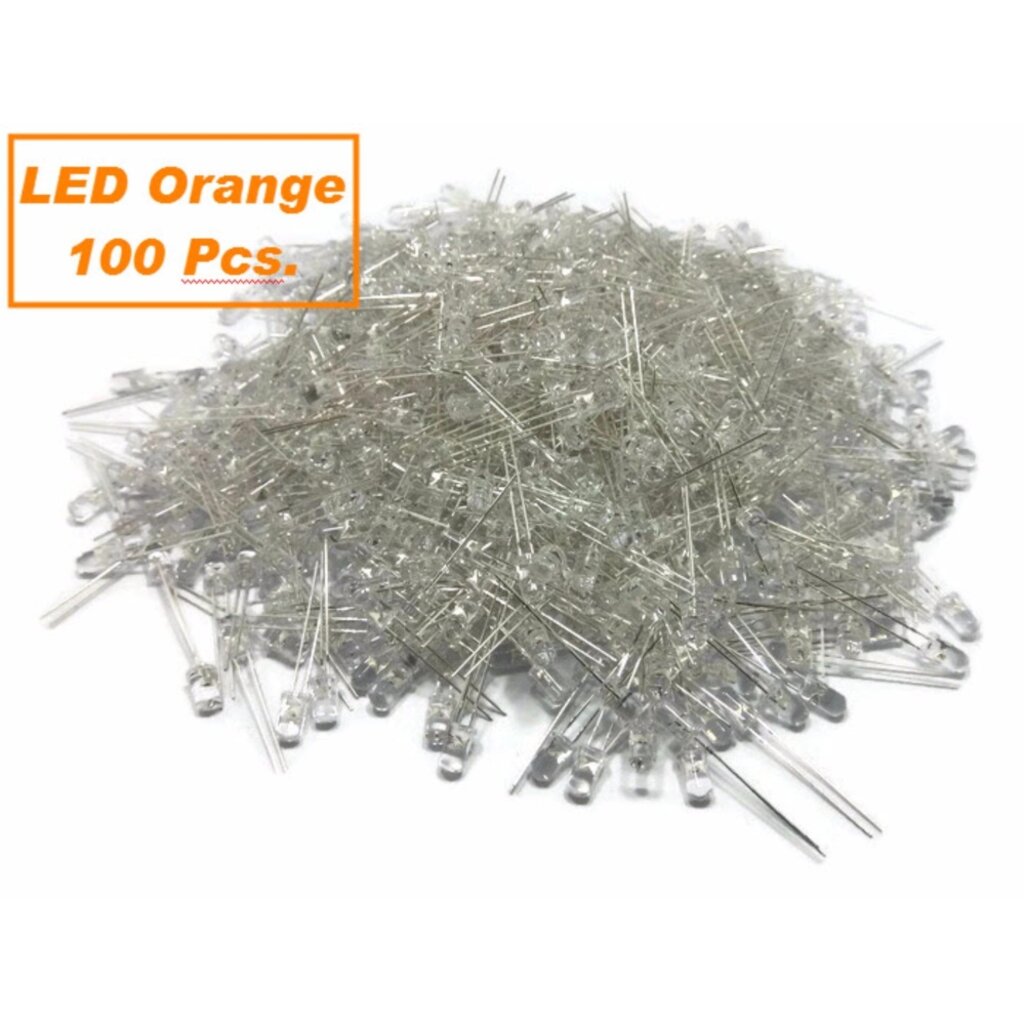 หลอดไฟ LED super bright 5 mm. (ฺฺOrange) 100 ดวง | Shopee Thailand