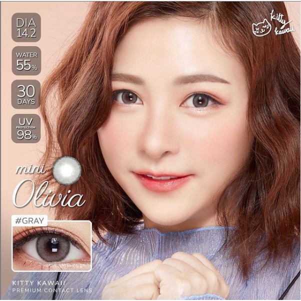 💖 Kitty kawaii ๑ mini Olivia Gray สายตา -00 ถึง -1000 Contactlens บิ๊กอาย คอนแทคเลนส์ ราคาถูก ...