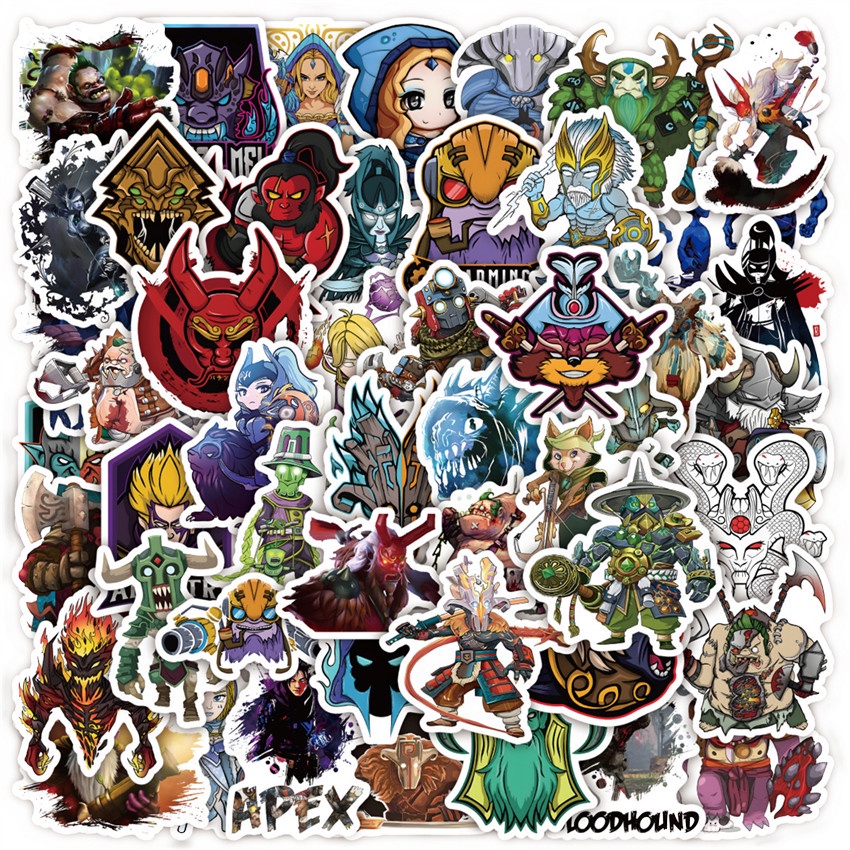 DOTA 2 Series 02 Q Stickers 50Pcs/set DIY Fashion Mixed Waterproof ...