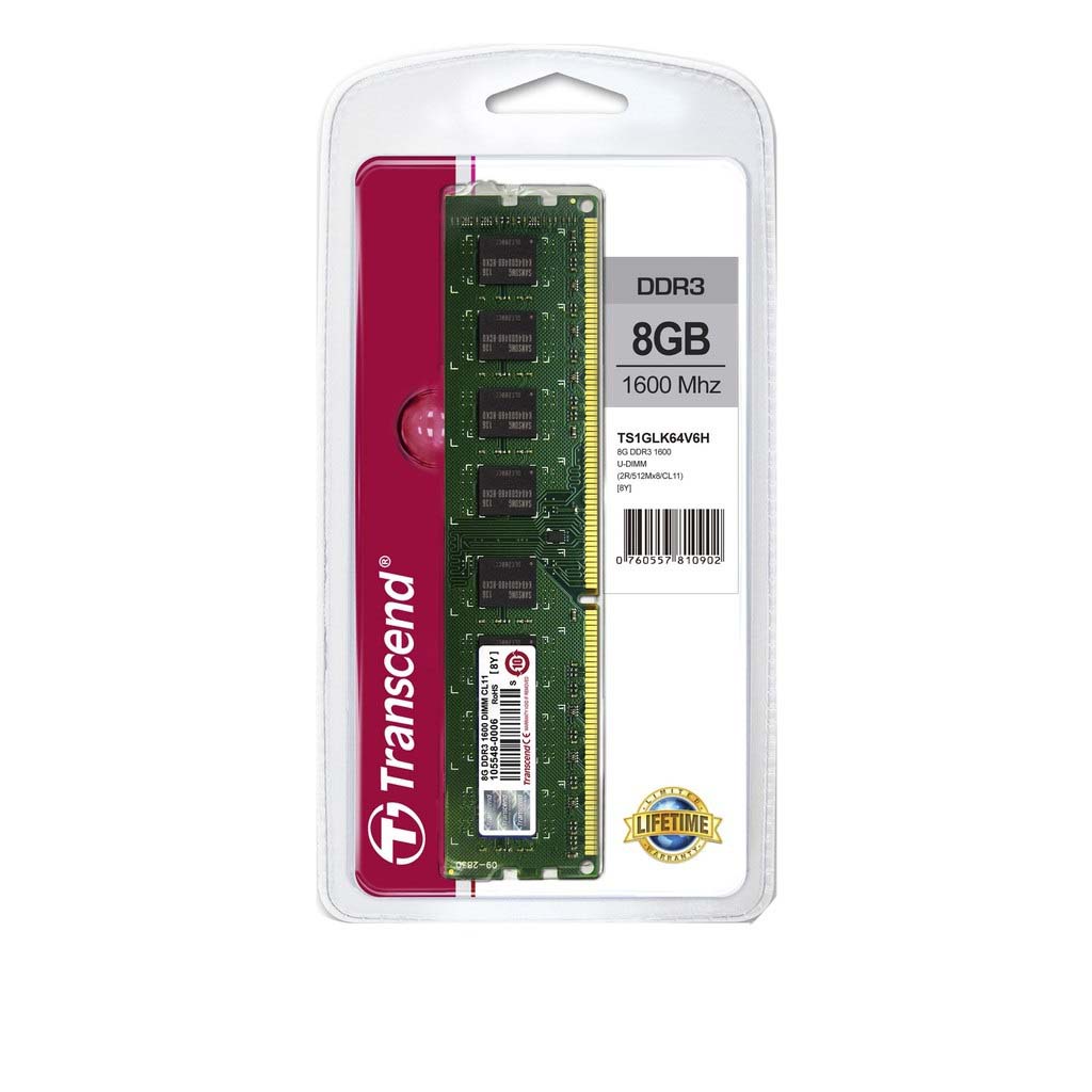 Transcend Ram-Memory DDR3-1600 8GB LONG-DIMM:รับประกันตลอดอายุการใช้งาน- มีใบกำกับภาษี ...