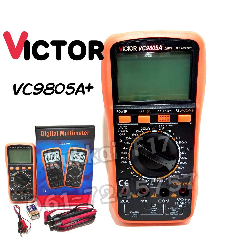 VICTOR VC9805A+ มัลติมิเตอร์แบบดิจิตอลDIGITAL MULTIMETER VC9805A ...