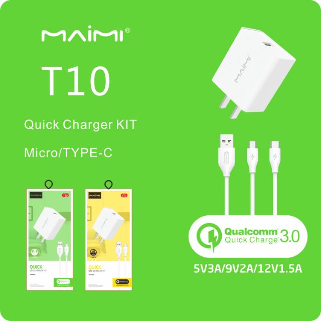 ชุดชาร์จ เร็ว3A รุ่นT10 type-c Micro ยี่ห้อMaimi Quick charger | Shopee Thailand