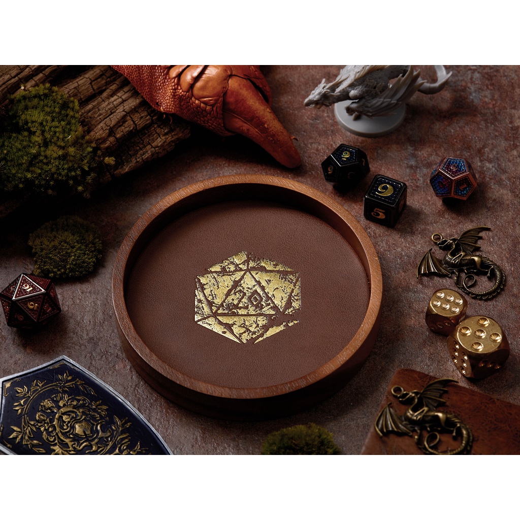 Antique D20 Circle Mini Tray | ถาดไม้ ถาดทอย ลูกเต๋า Dice DnD D&D MTG ...