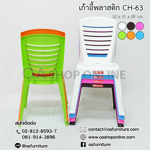 ส่งด่วน | ถูก | ของแท้ เก้าอี้พลาสติกมีพนักพิง Superware CH-63 | Shopee ...