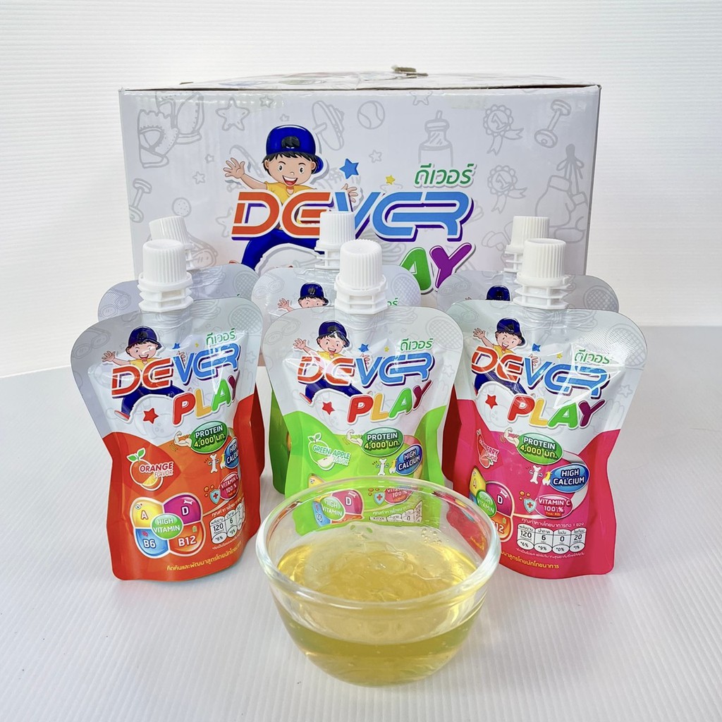DEVER PLAY เสริมโภชนาการเด็ก(โปร⚡️แอปเปิ้ล 6 ซอง) | Shopee Thailand