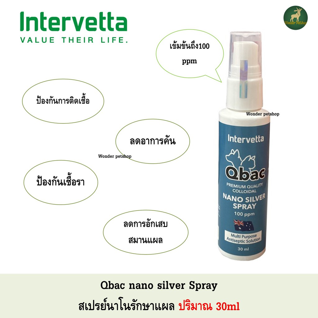 Qbac Silver Nano Spray นาโนสเปรย์ รักษาแผล เชื้อรา ปริมาณ 30ml | Shopee ...