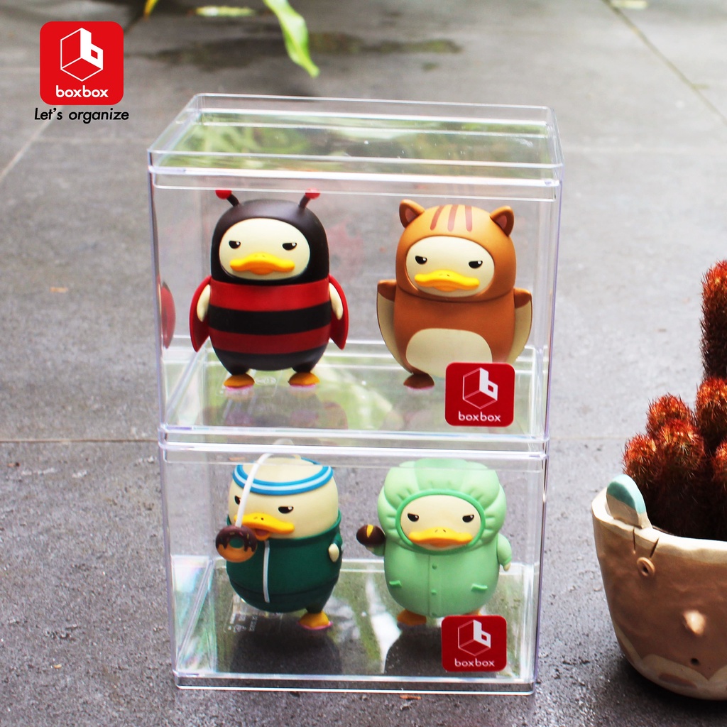 boxbox BB02021( 2 กล่อง) ขนาด 9 x 12.8 x 9.75 ซม. กล่องพลาสติกใสอเนกประสงค์รุ่น Slim เก็บโมเดล ...