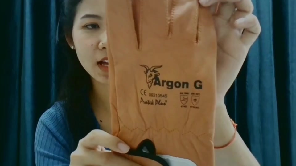ARGON G (Size: L) ถุงมืออาร์กอน หนังผิวแพะ สีน้ำตาล หนังเรียบบาง ...