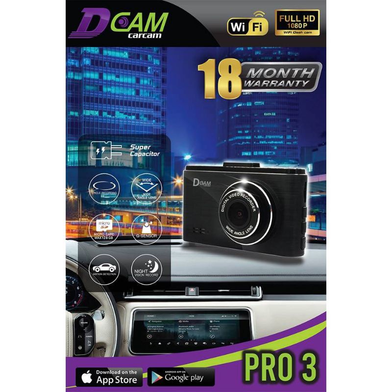กล้องติดรถยนต์ DCAM PRO 3 Dual ให้ภาพคมชัดทั้งกลางวันและกลางคืน ทนแดดทนร้อน ด้วยคาปาซิเตอร์ ...
