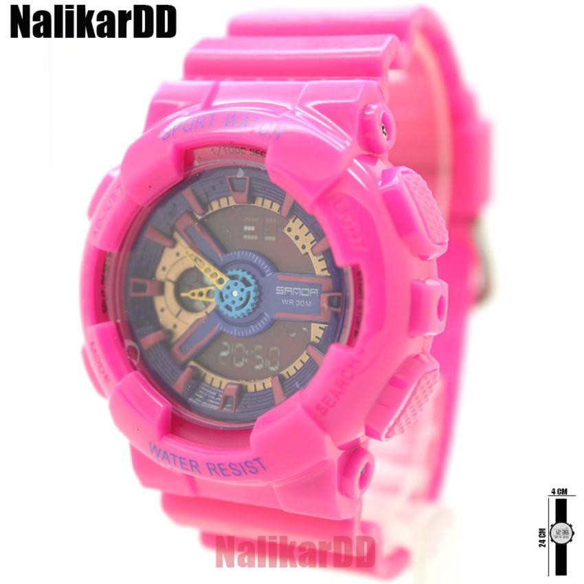 Sport Watch SAMDA นาฬิกาผู้หญิงและเด็ก สายยาง ทรงกลม 2ระบบ ดิจิตอลและ ...