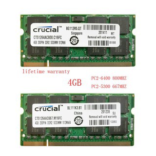 COD 】แรมใหม่ Crucial DDR2 2GB 4GB 8GB โน้ตบุ๊ก SODIMM PC2-5300 PC2-6400 ...