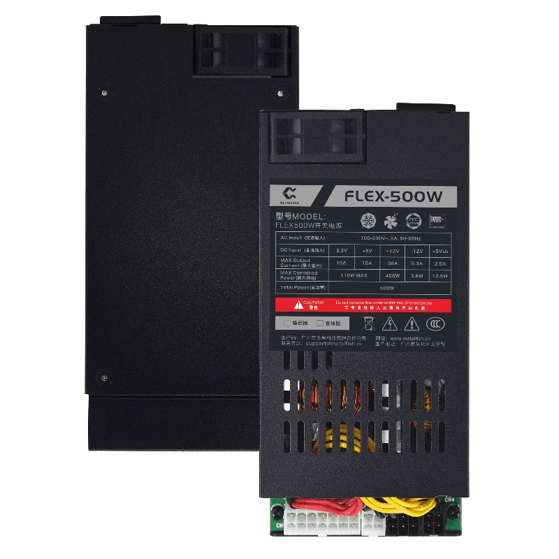 Power Supply METALFISH 1U FLEX 300-500W สำหรับเคส Mini-ITX / งานประกอบ ...