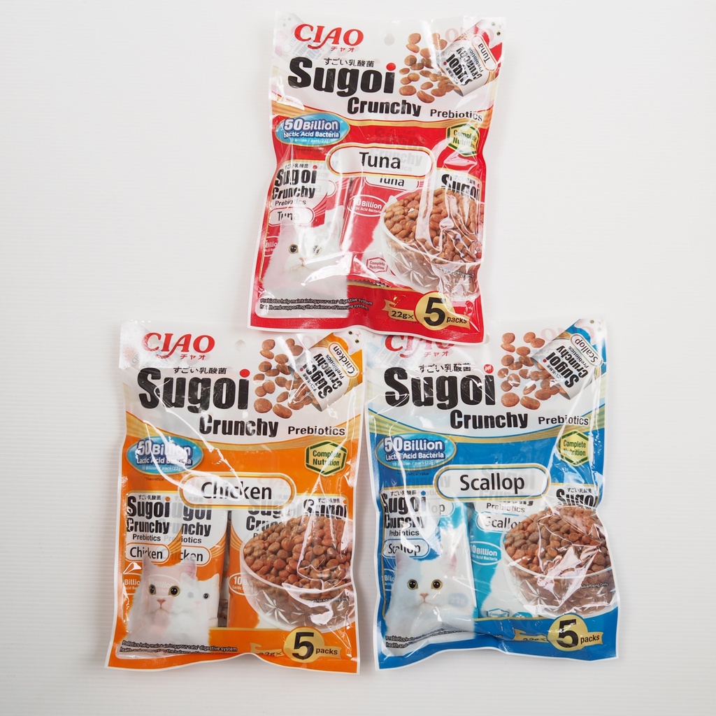 Ciao Sugoi Crunchy Prebiotics อาหารแมวชนิดเม็ดกรอบ 22g x 5packs ...