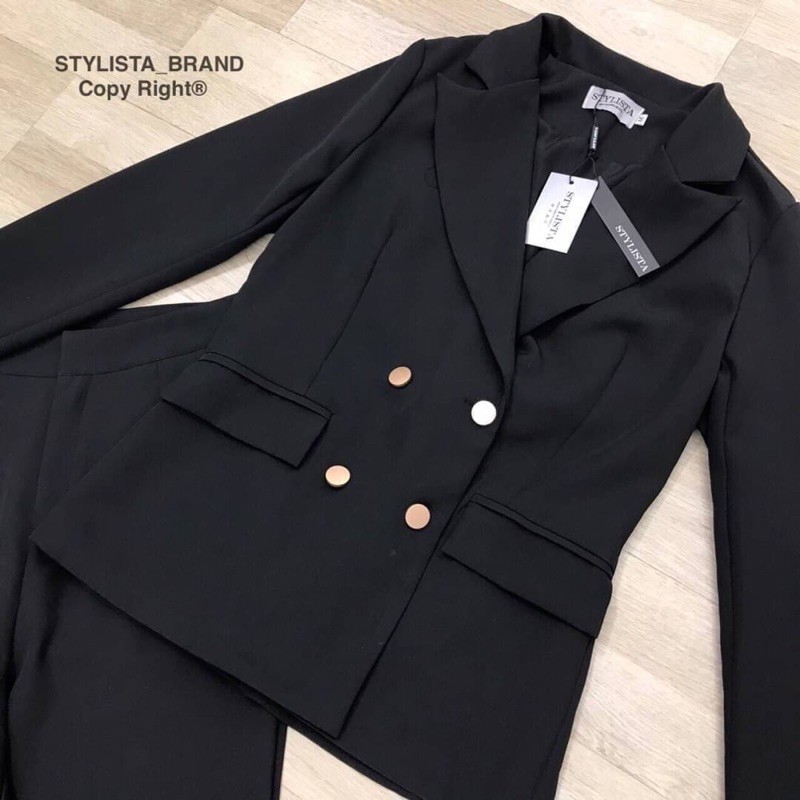 Code:: 792 ชุดสูททำงาน ชุดสัมภาษณ์งานสีดำ งานป้าย stylista | Shopee ...