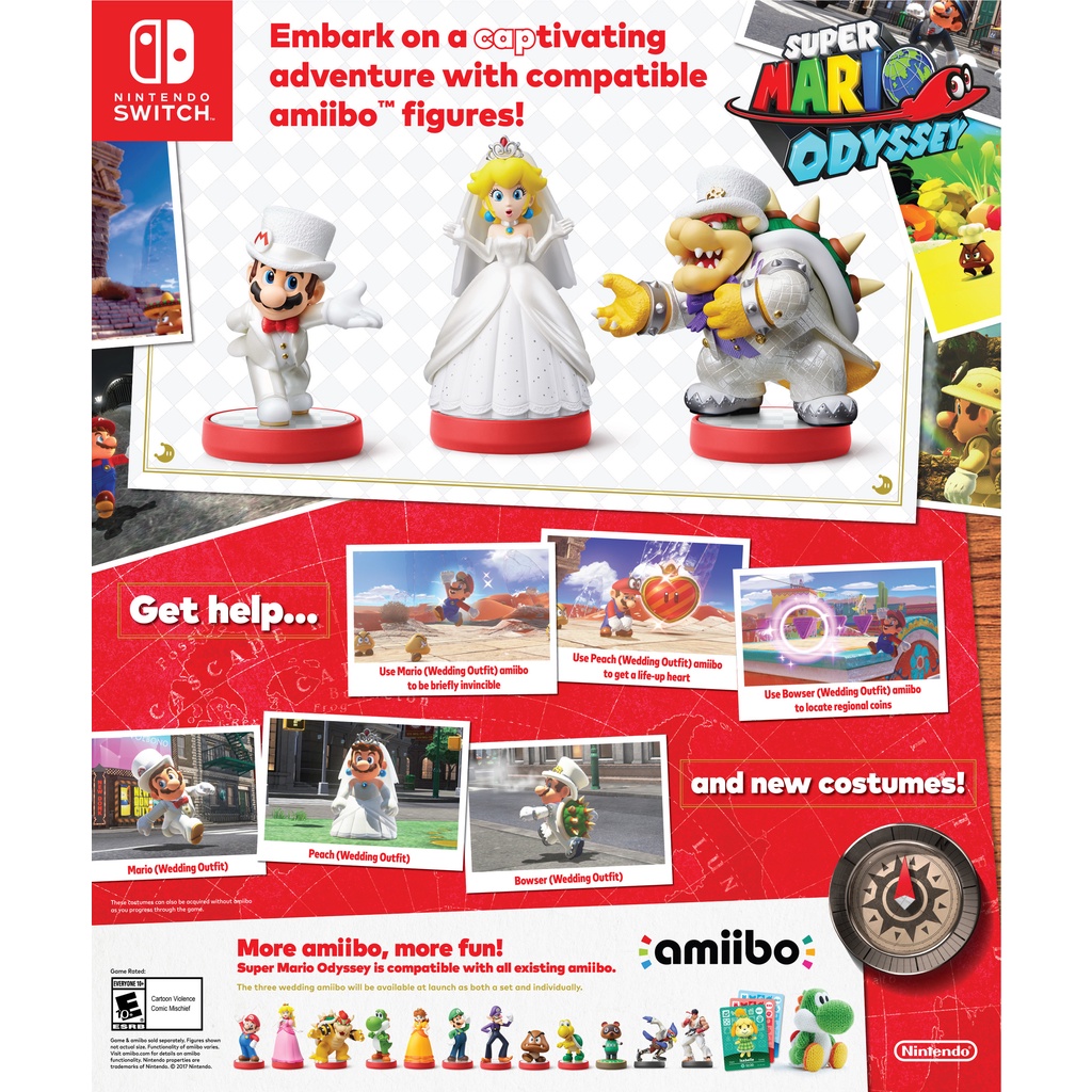 Nintendo Amiibo Mario Odyssey ชุดแต่งงาน Rosalina / Peach / Bowser ...