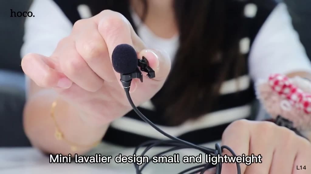 HOCO L14 ไมค์หนีบปกเสื้อ iOS, Type-C, 3.5mm ใช้กับมือถือได้ จับเสียง 360° ไม่ต้องลงโปรแกรม ไมค์ ...