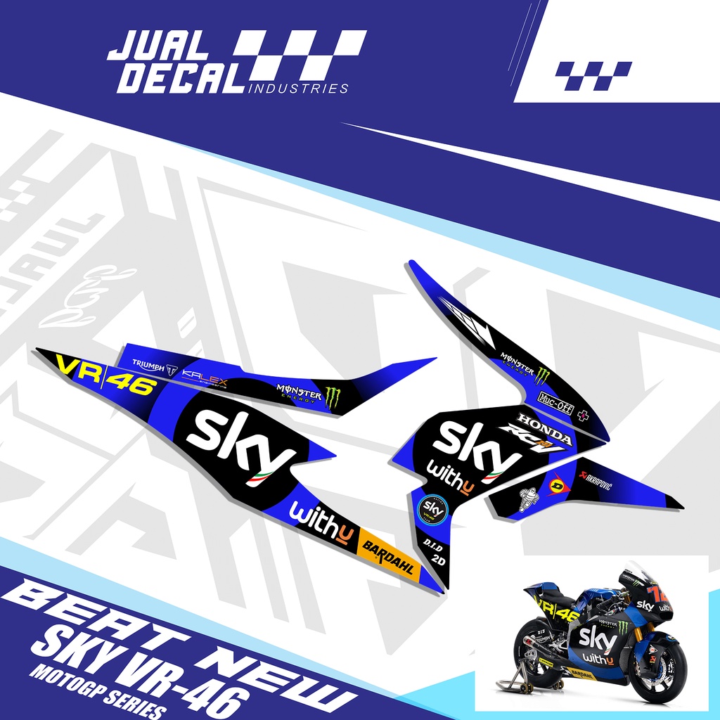 สติ๊กเกอร์ Honda Beat Variation SKY VR-46 Livery Striping Motorcycle ...