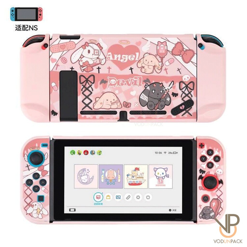 [GeekShare™] เคส Nintendo Switch รุ่นปกติ / OLED Rabbit Angle Devil สกรีนลาย รุ่นปกติ ใส่Dockได้ ...