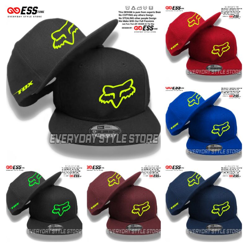 หมวก FOX RACING Snapback โลโก้รุ่นใหม่พิเศษ สีเหลือง นีออน คุณภาพ Stabilo พรีเมี่ยม | Shopee ...