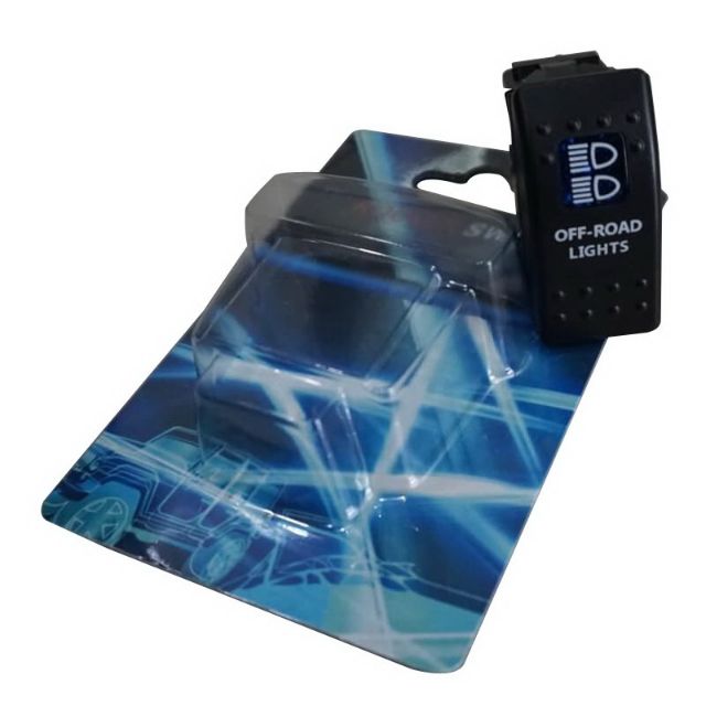 ROCKER SWITCH Off Road Light Blue LED 5 Pin 12V สวิทไฟสำหรับรถแข่ง ...