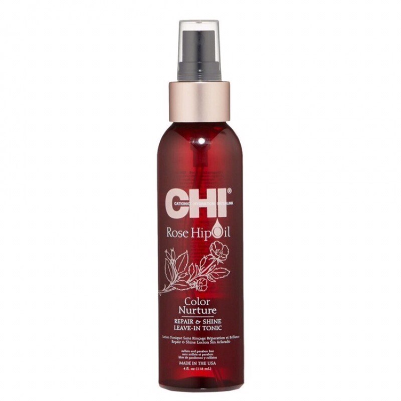 CHI Rose Hip Oil Color Nurture Repair & Shine Leave-In Tonic 118 ml ...