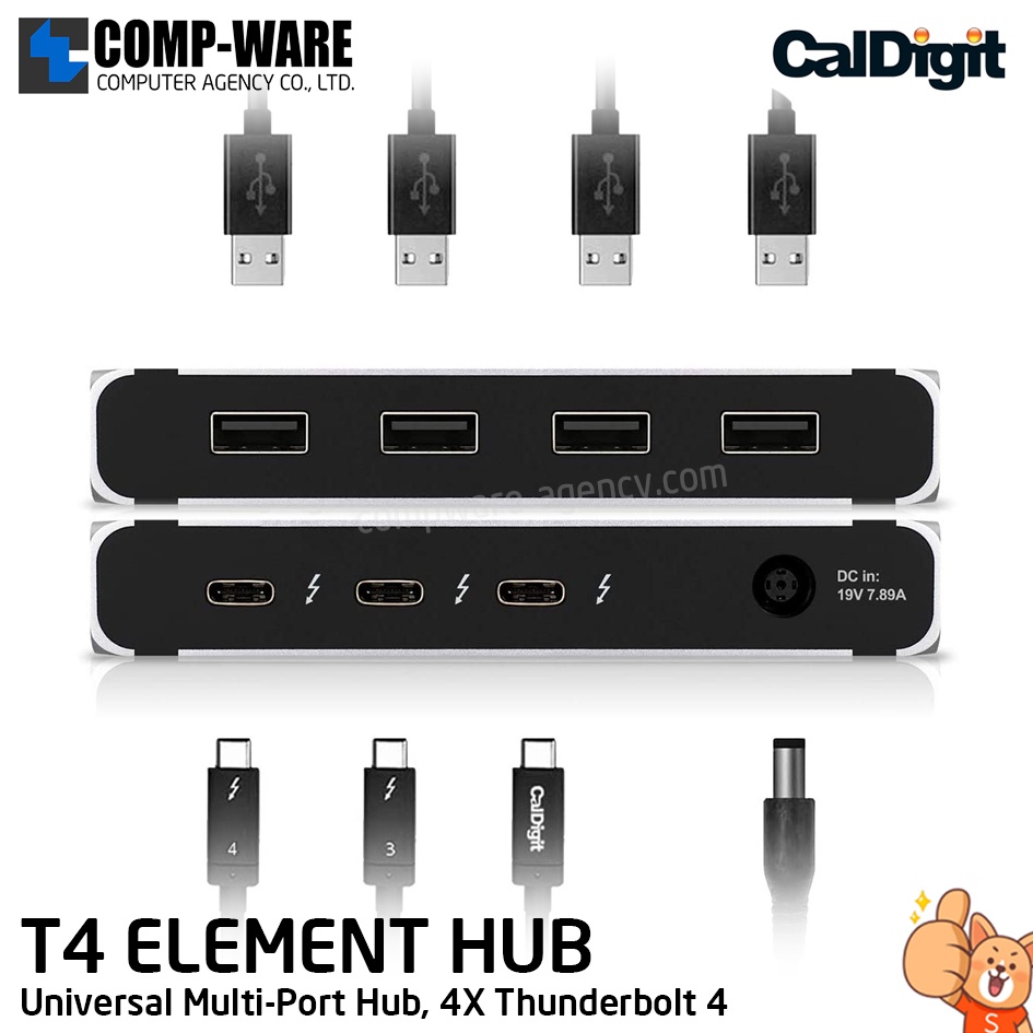 CalDigit Thunderbolt 4 Element Hub - Universal Multi-Port Hub ...