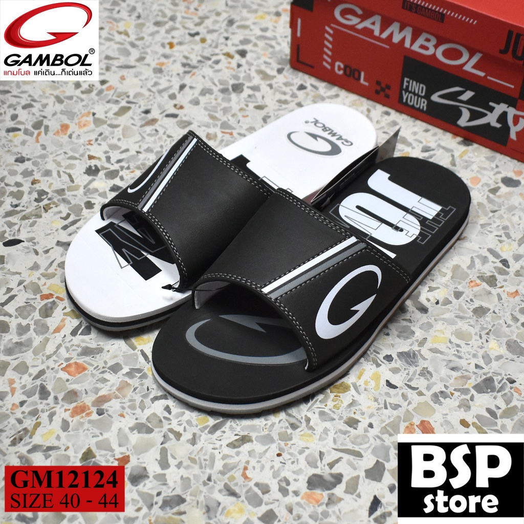 gambol รุ่น GM 12124 สีดำ/ขาว รองเท้าแตะ GAMBOL ผลิตจาก GBOLD ...