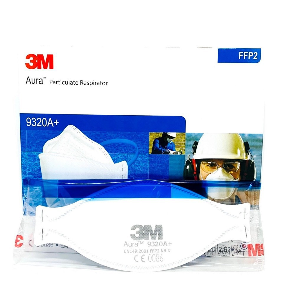 3M (20ชิ้น) หน้ากากป้องกันฝุ่นแบบพับได้ รุ่น 9320A+ Aura 9320 FFP2 Mask ...