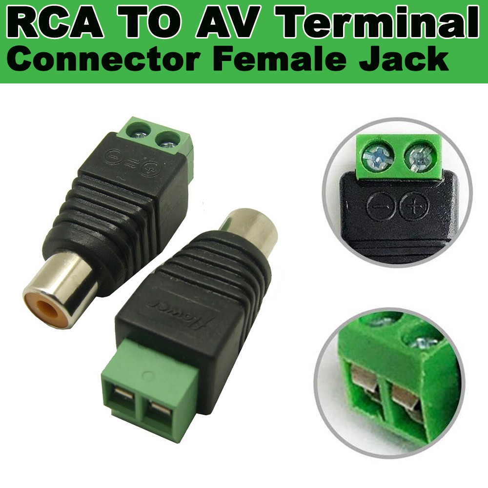 CCTV Phono RCA Female Jack TO AV Terminal Connector Video AV Speaker ...