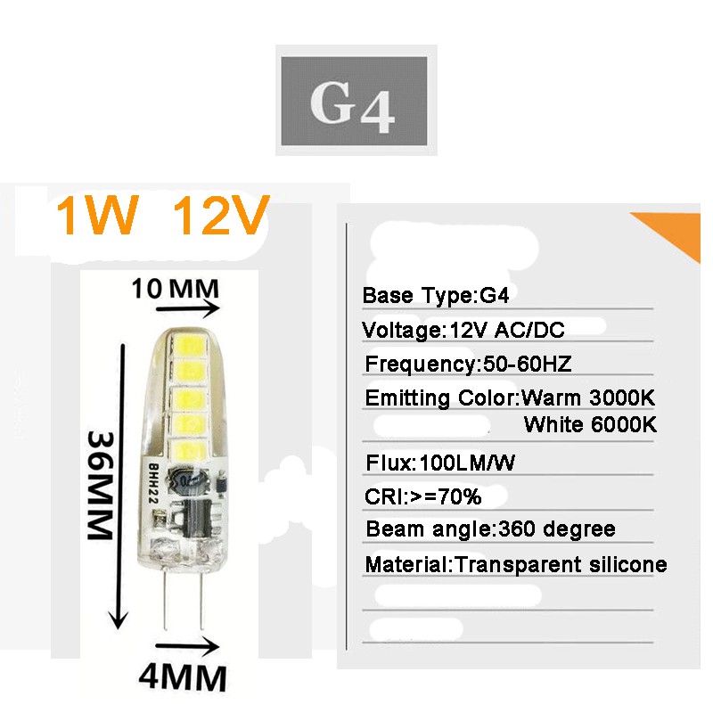 หลอดไฟสปอตไลท์ Led G4 G9 GU5.3 AC 220V AC DC 12V 1W 2W 3W 4W 5W 7W ความสว่างสูง | Shopee Thailand