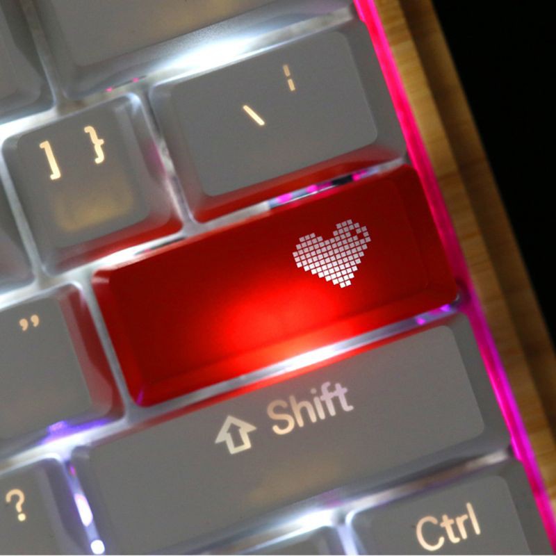 New Red Love Heart Pattern Keyboard Keycap Mechanical ENTER/ESC Key Cap ...