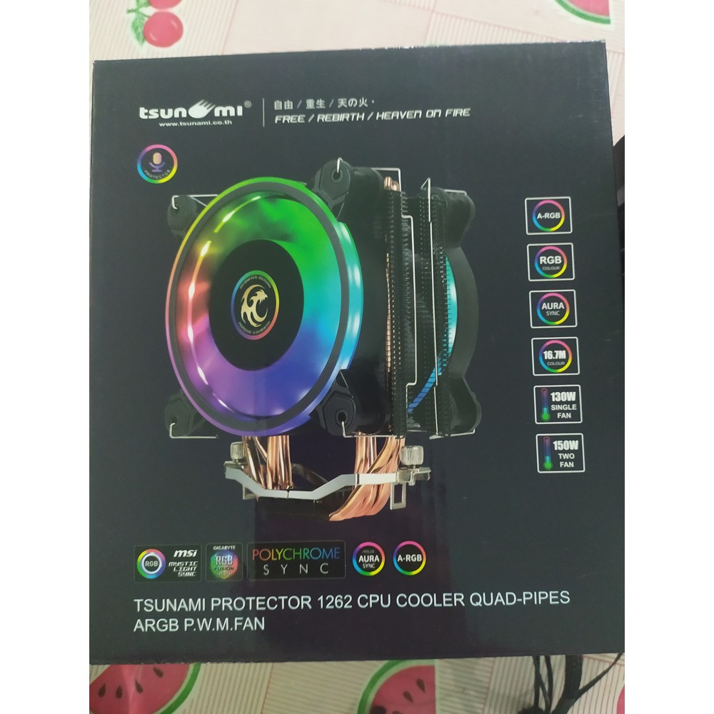 CPU COOLER TSUNAMI Protector 1262 ARGB Twin-Fan(Black) มือสอง | Shopee ...