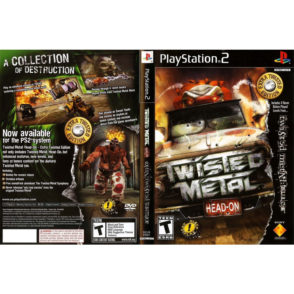 แผ่นเกมส์ Ps2 Twisted Metal Head On Extra Twisted Edition คุณภาพ 3532