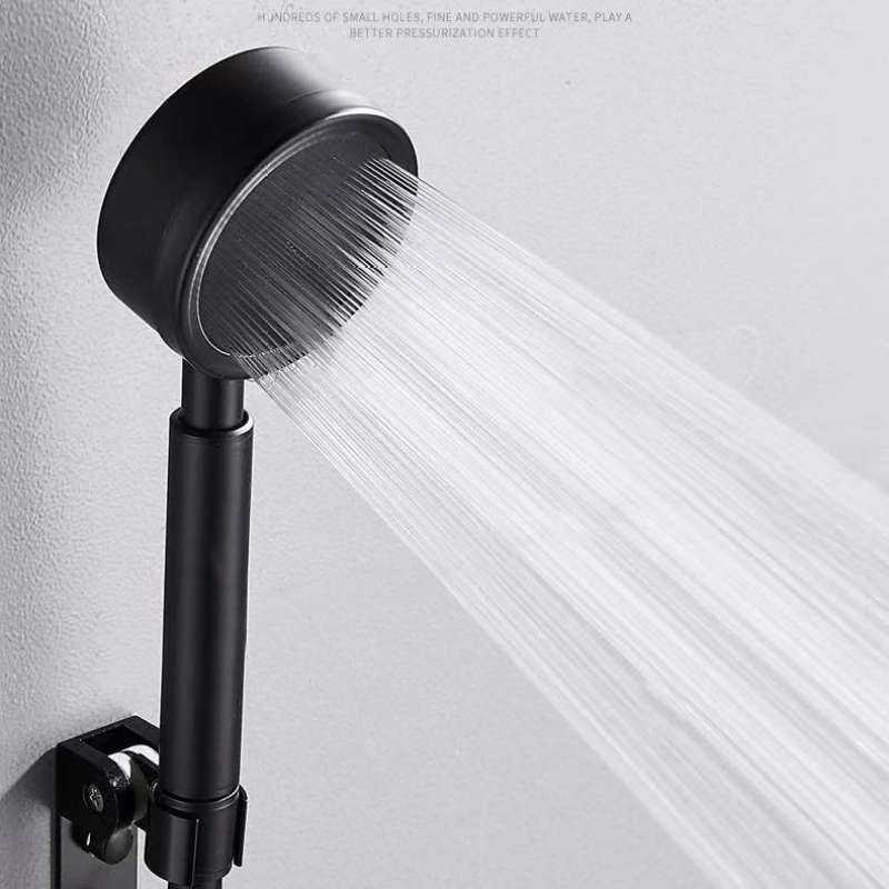 HLHH ฝักบัวอาบน้ำ เพิ่มแรงดัน สแตนเลสสีดำ 304 แท้ พร้อมสายฝักบัว ...