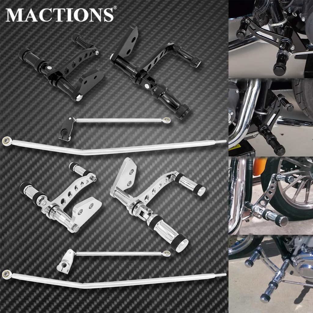Motorcycle Forward Control Foot Pegs Billet Aluminum Black/Chrome For ...