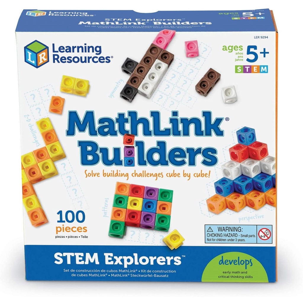 Learning Resources, STEM Explorers MathLink Builders ชุดลูกบาศก์ STEM หรรษา ของเล่นเด็ก 5 ปีขึ้น ...
