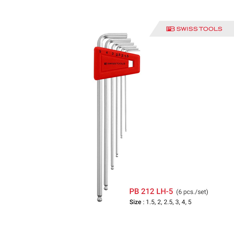ประแจหกเหลี่ยมหัวบอลชุด PB Swiss Tools รุ่น PB 212 LH Ball point hex key L-wrench sets for ...