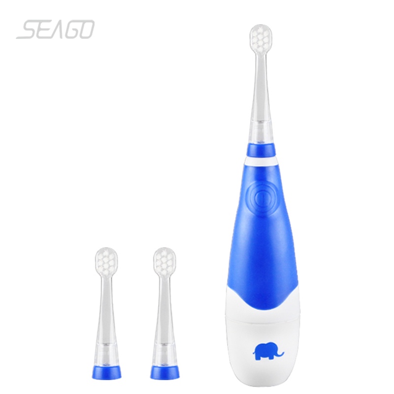 Seago sg-902 Kids electric toothbrush แปรงสีฟันไฟฟ้าสำหรับเด็ก เปลี่ยนหัวแปรงได้ IPX7 กันน้ำ ไฟ ...