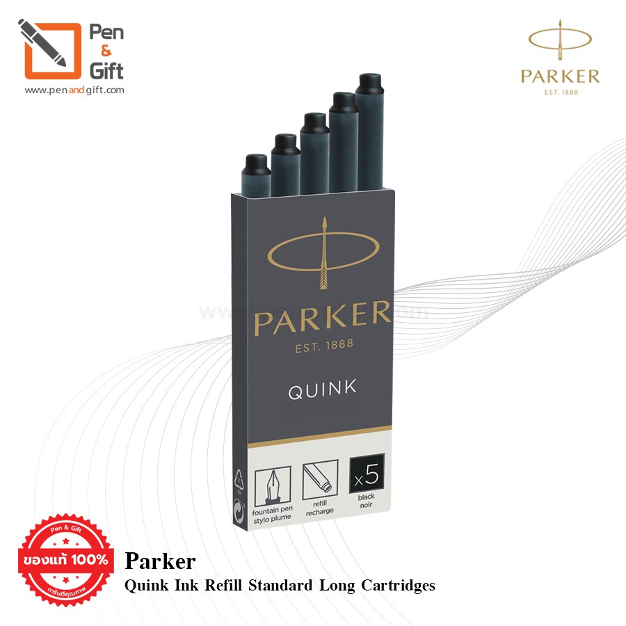 Parker Quink Ink Refill Standard Long Cartridges 5 packs Black , Blue ...