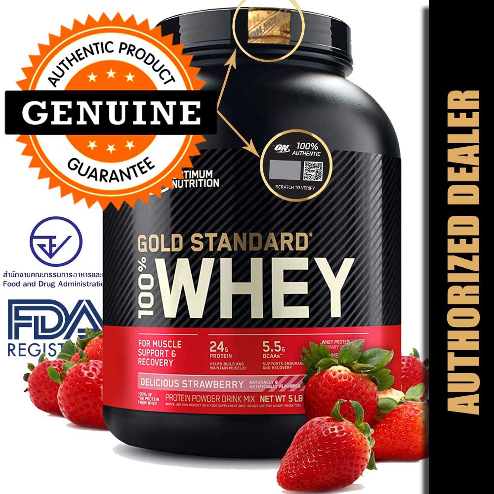 Whey Protein 5 lb Gold Standard 100% - Delicious Strawberry | Shopee ...