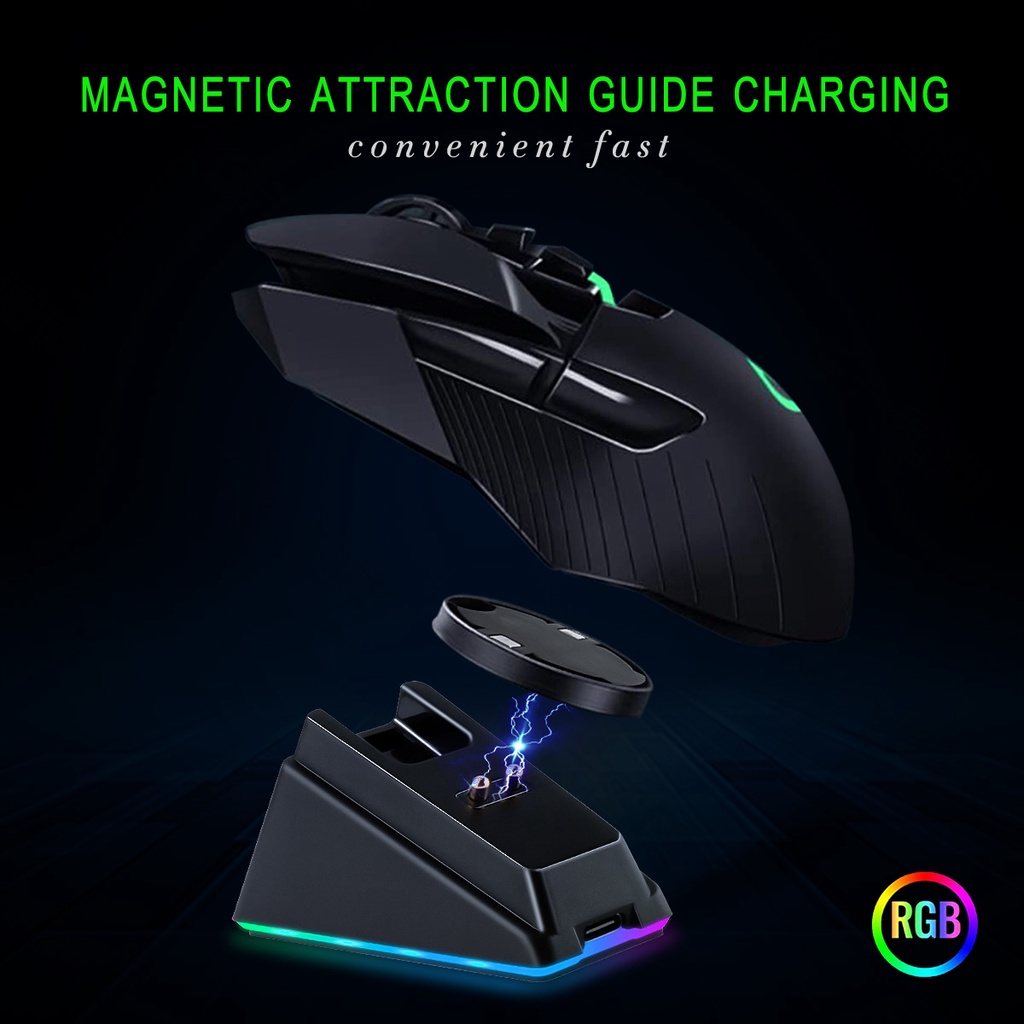 แท่นชาร์จเมาส์เกมมิ่งไร้สาย QI แบบเปลี่ยน สําหรับ Logitech G403 G703 ...