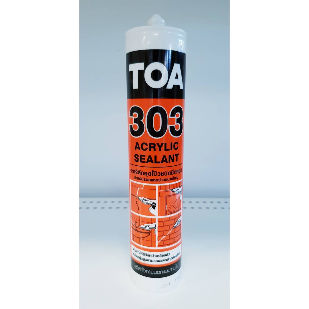 TOA ACRYLIC SEALANT ทีโอเอ 303 อะครีลิคอุดโป๊ว แด๊ป กาวยาแนว 280 มล. | Shopee Thailand