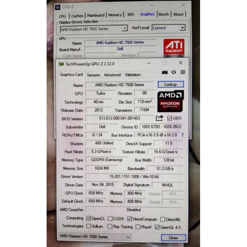 AMD Radeon HD 7500 Series 1GB DDR5 **ขายเป็นของเสีย ไม่มีประกัน ...
