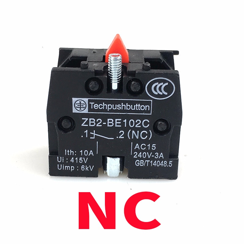10pcs Xb2 Push Button Switch NO(ZB2-BE101) NC(ZB2-BE102) Contact Block ...