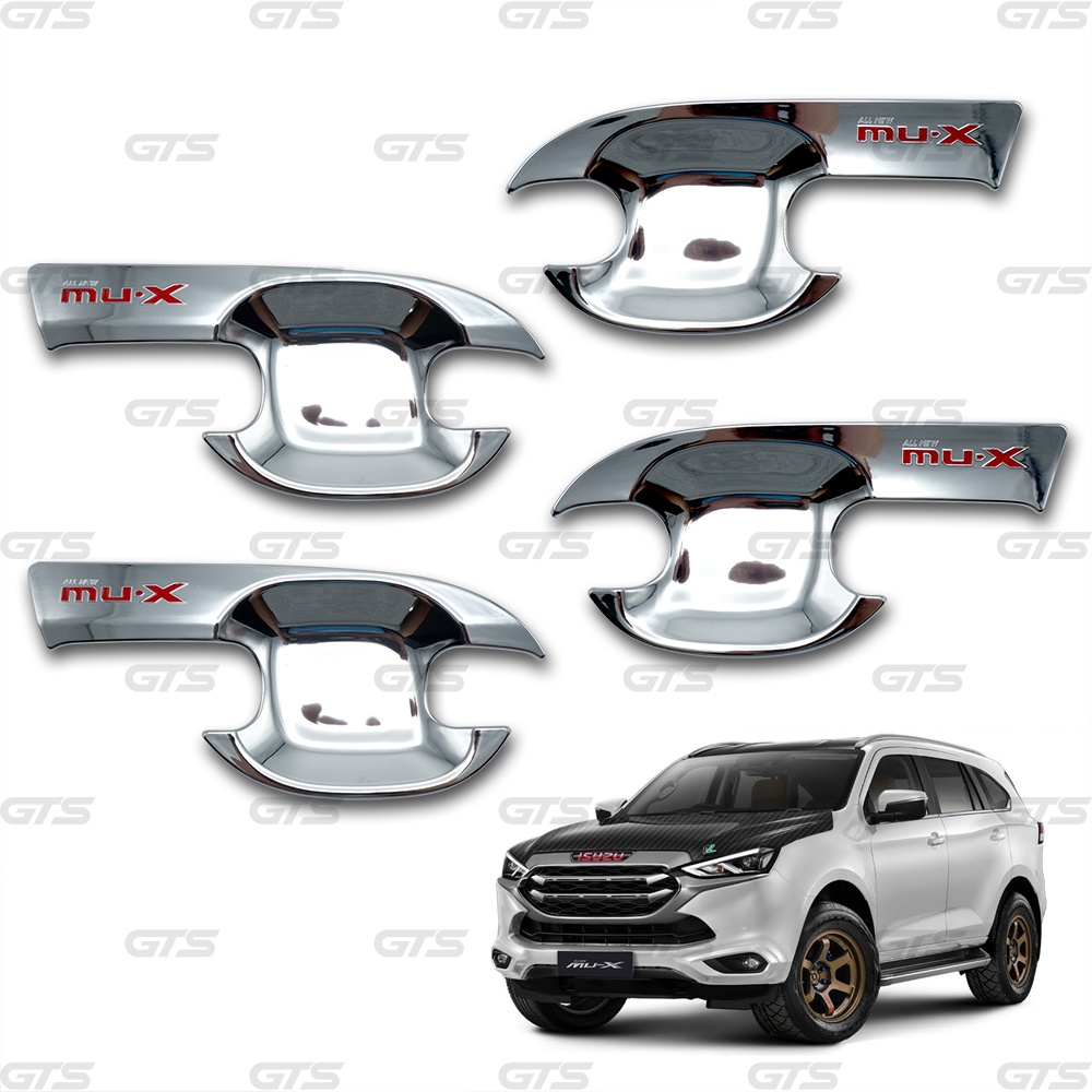 เบ้าปีก เบ้ารองมือเปิด เบ้ากันรอย ถ้วยปีก 4 ชิ้น สีโครเมี่ยม+แดง สำหรับ ...