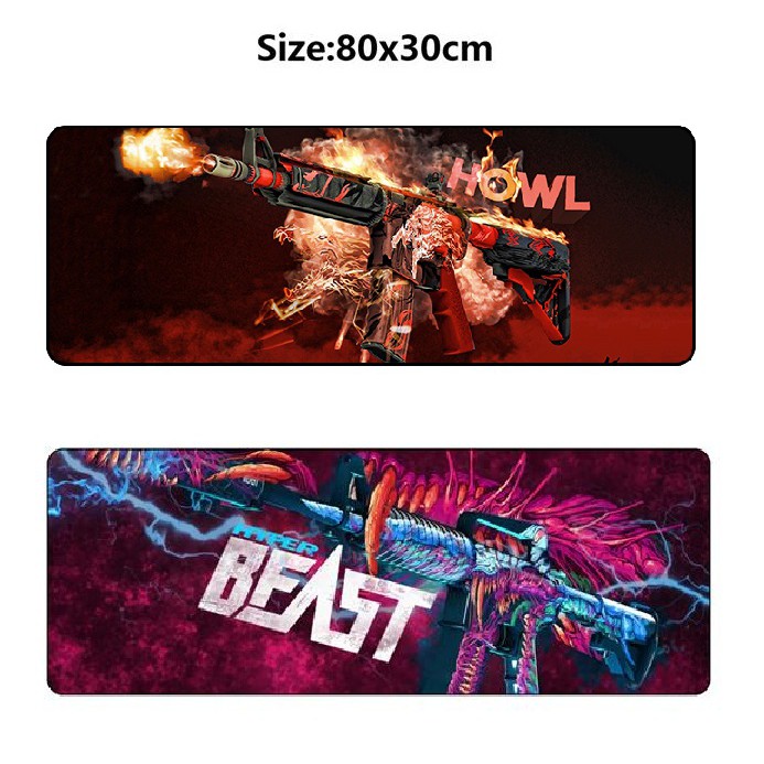 แผ่นรองเมาส์สําหรับเล่นเกมขนาดใหญ่กว้างยาง HOWL / BEAST uk 80 x 30 ซม. ...