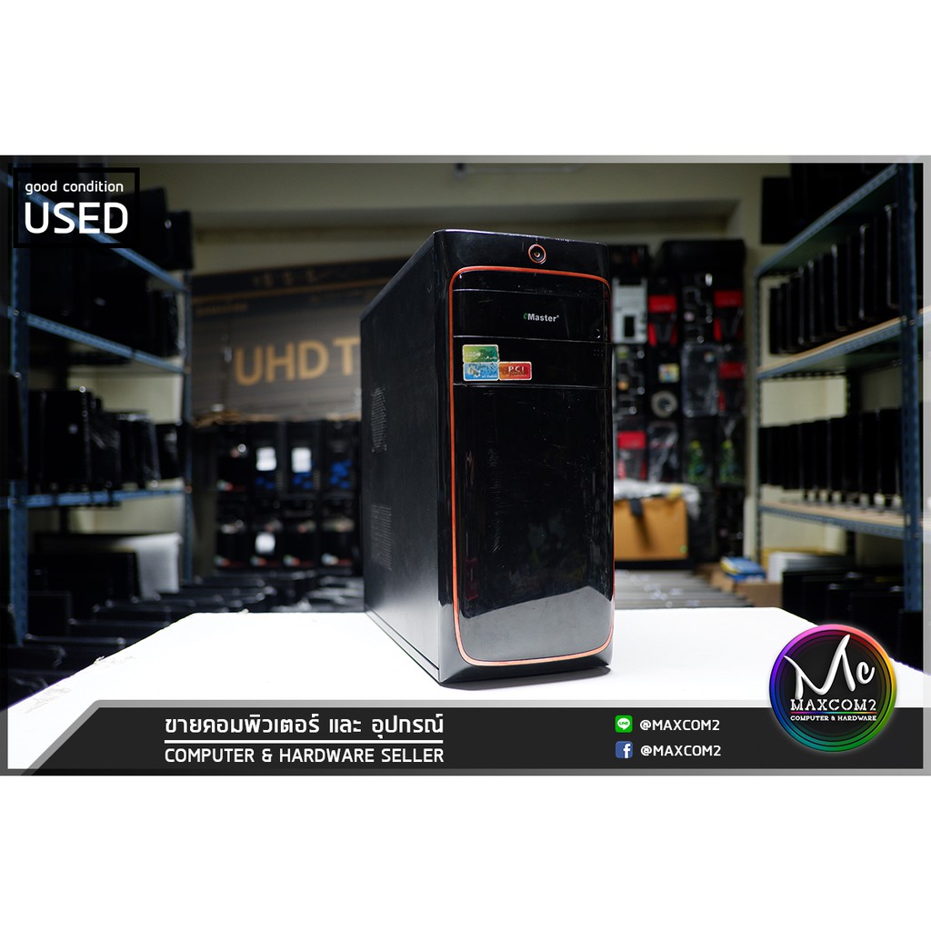 Case ( เคส เปล่า ) eMaster ATX Case (NP) EMT-E5433-GN (Black-RED) (มีร่องรอยหน้าเคส) สินค้าพร้อม ...