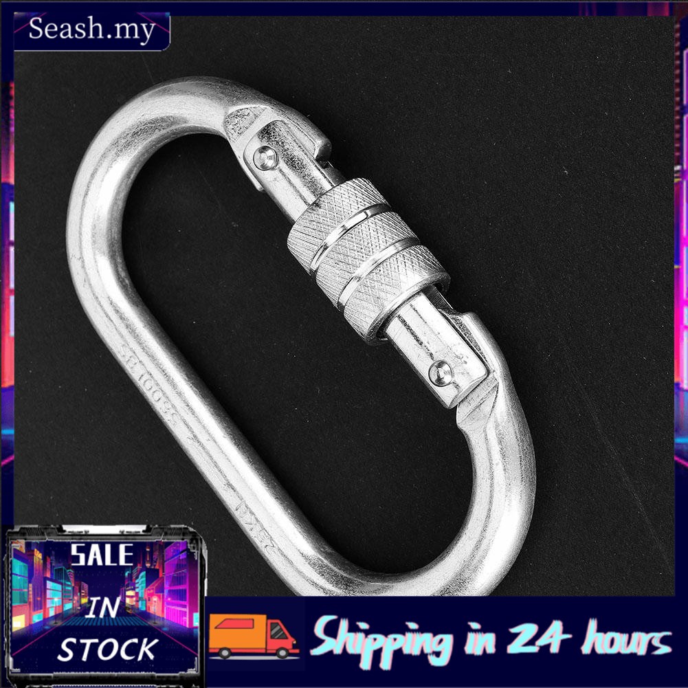 HOT 25kn Silver Alloy Steel Outdoor Safety Lock O-shaped Buckle Rock ...