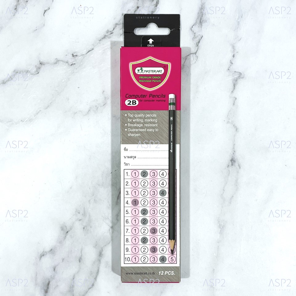 ดินสอ 2B ทำข้อสอบ Master Art รุ่น Computer Pencils ดินสอทำข้อสอบ (ยก ...